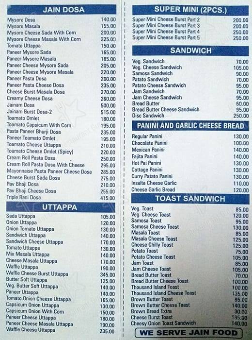 Menu at Pure Milk & Snacks Centre, Mumbai, Shop Number 55/56/57