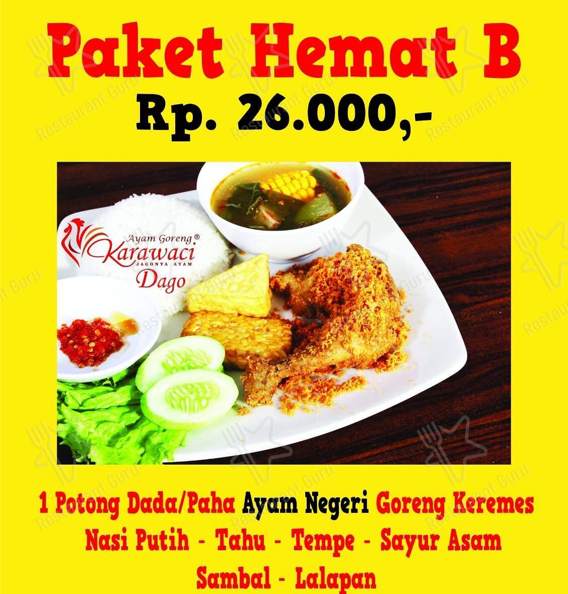 Menu at Ayam Goreng Karawaci BBQ, Bandung, Jln. Ir. H. Djuanda