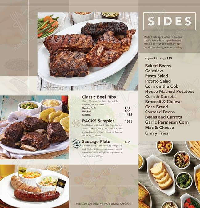 Menu at Racks restaurant, Taguig, The Fort Strip