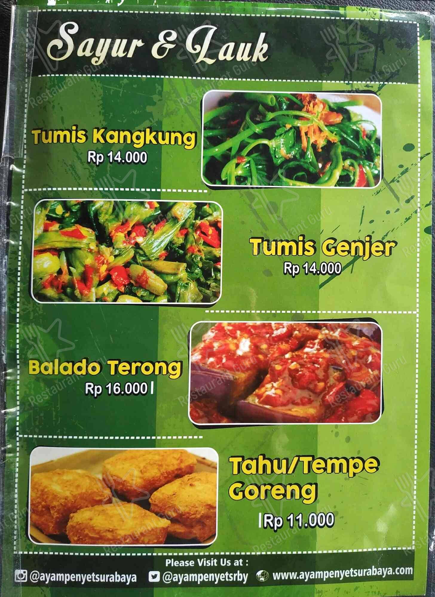 Menu at Mie Jogja Pak Karso & Ayam Penyet Surabaya restaurant, Jakarta ...