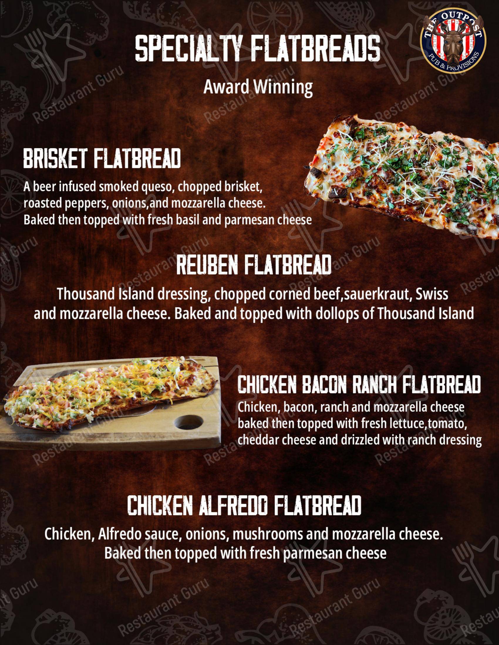 Menu at The Outpost pub & bar, Sherwood