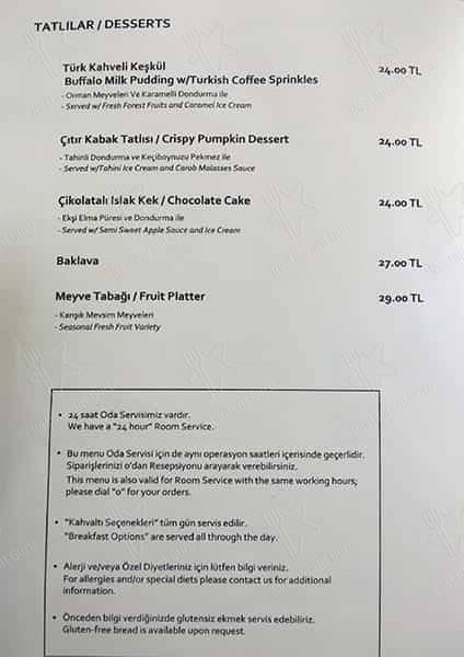 Menu at Sultan's Restaurant, Istanbul, Torun Sk. No:19
