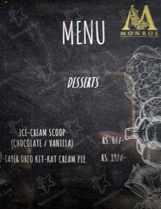 Menu at The Monroe Cafe, Indore