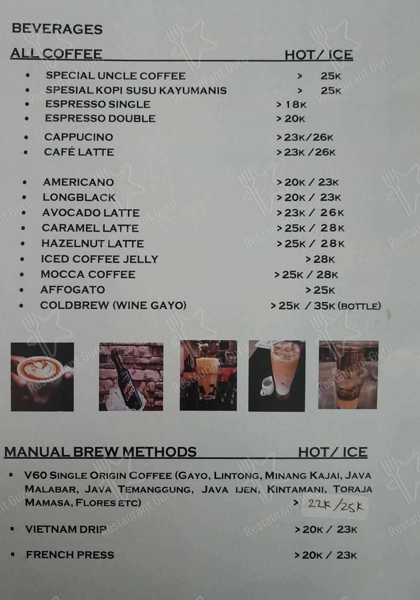 Menu at UNCLE FAJAR Resto & Coffe cafe, Central Jakarta
