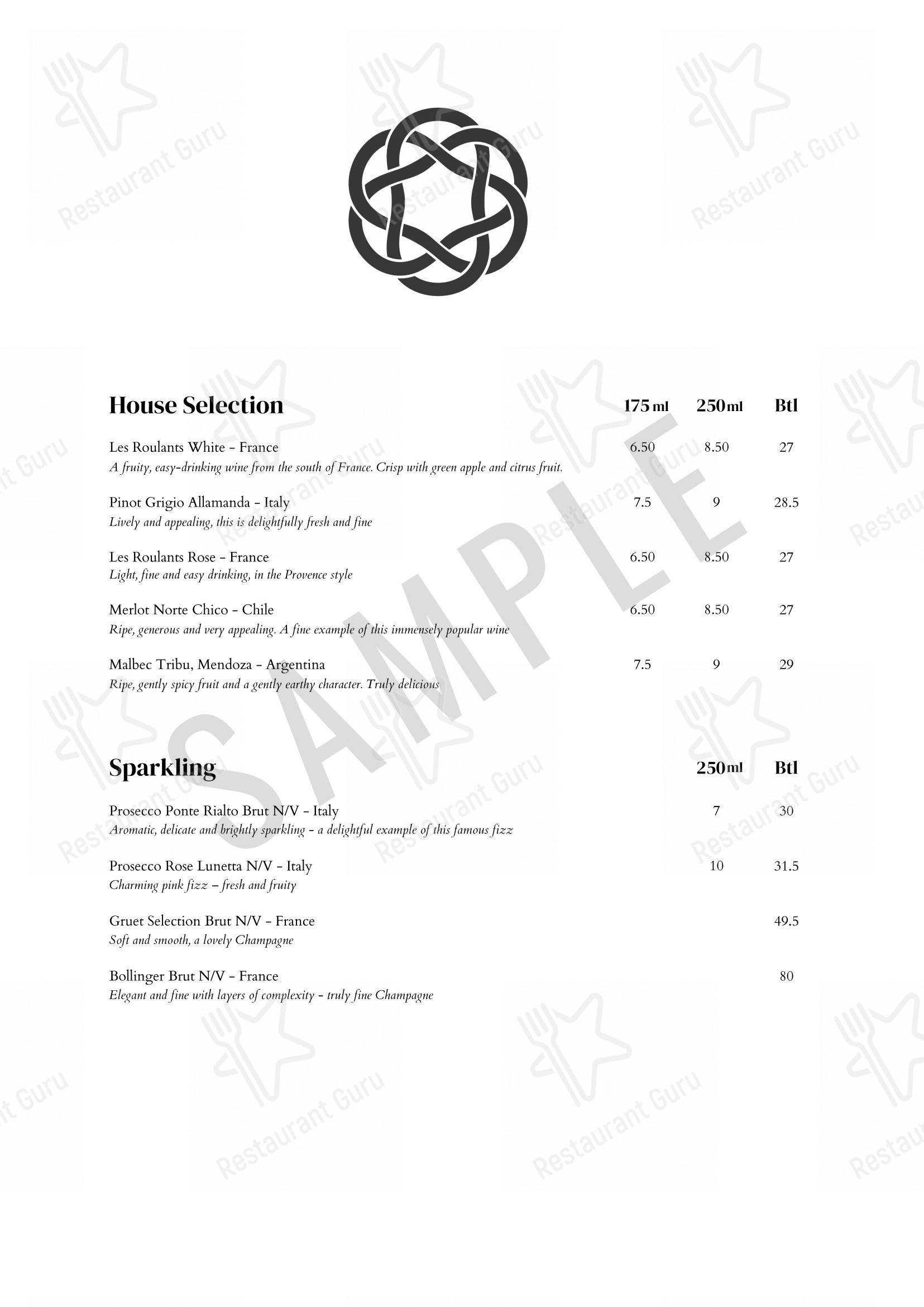 Menu at All Saints Resort restaurant, Bury Saint Edmunds