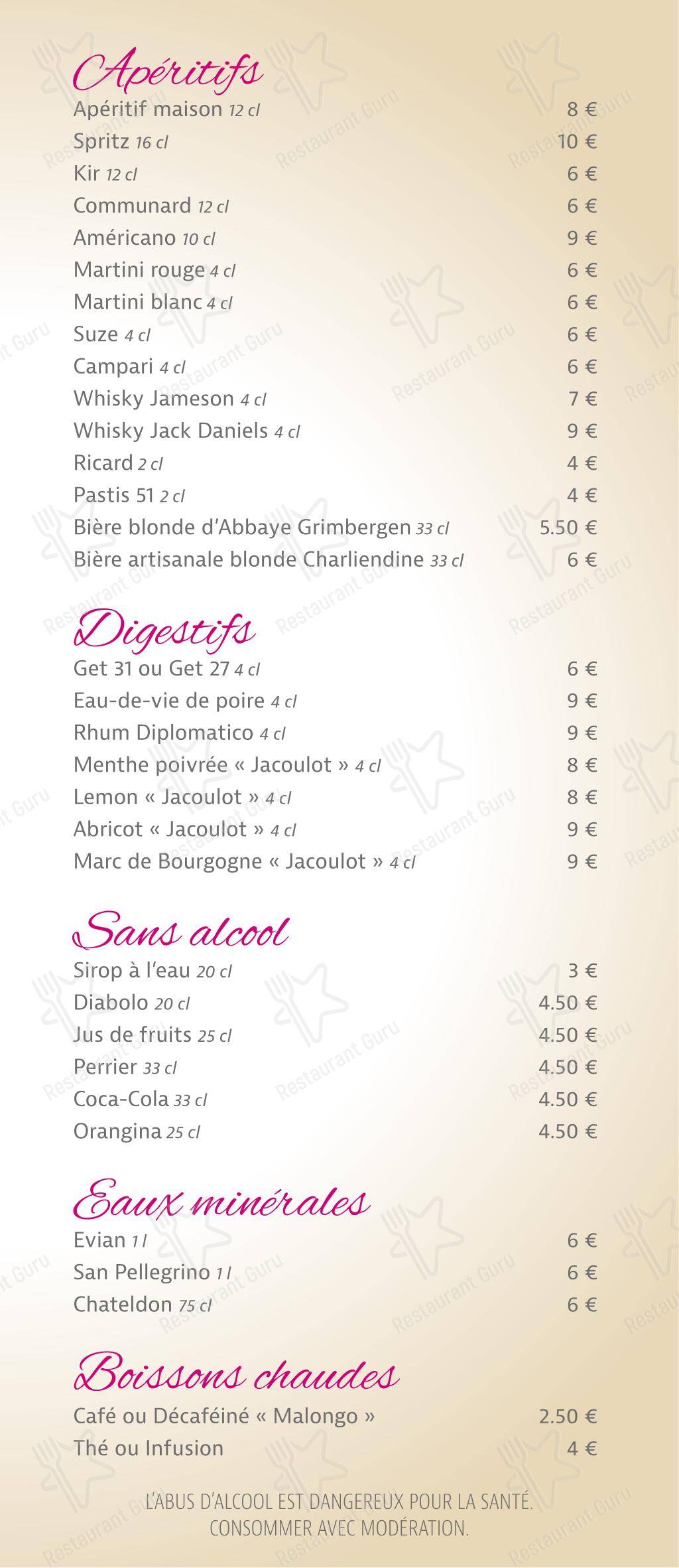 Menu au Côté Saône restaurant, Thoissey