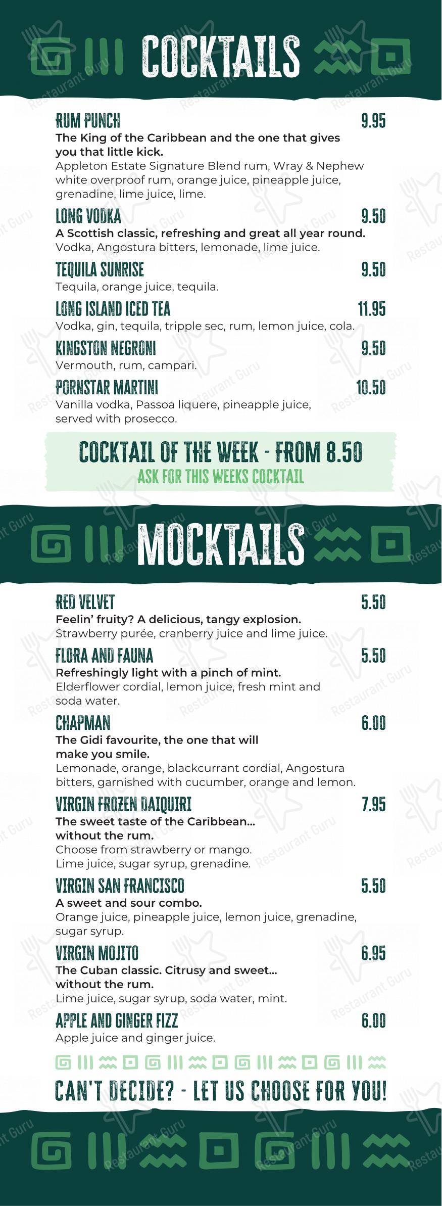 Menu at Gidi Grill, Dundee BBQ, Dundee