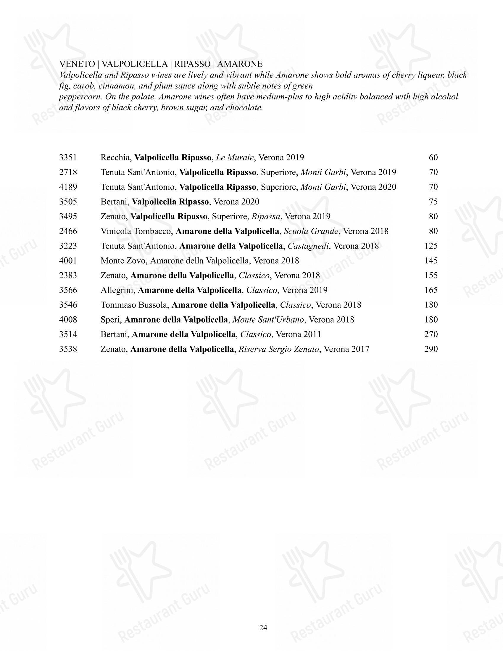 Menu at H&W Steakhouse, Peachtree Corners