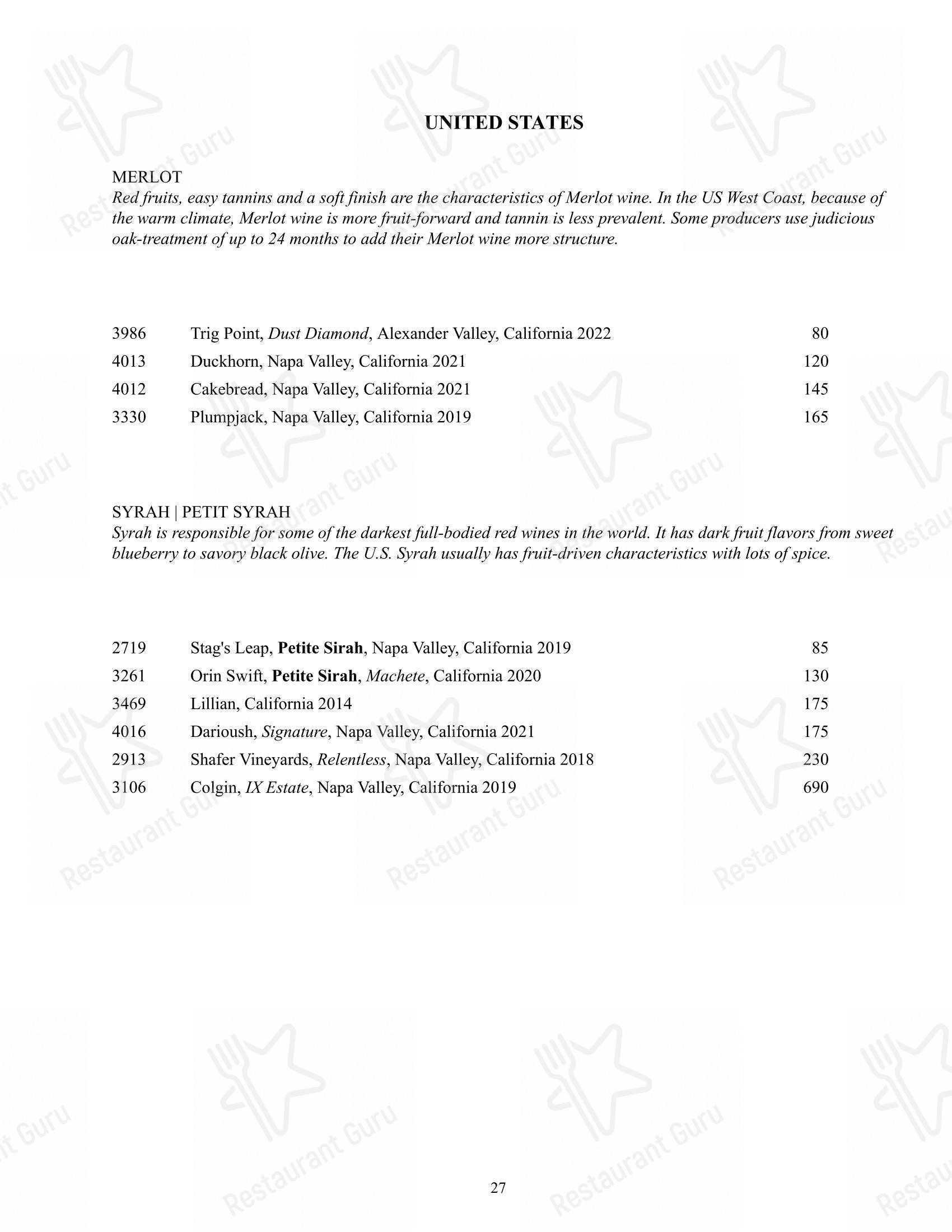 Menu at H&W Steakhouse, Norcross