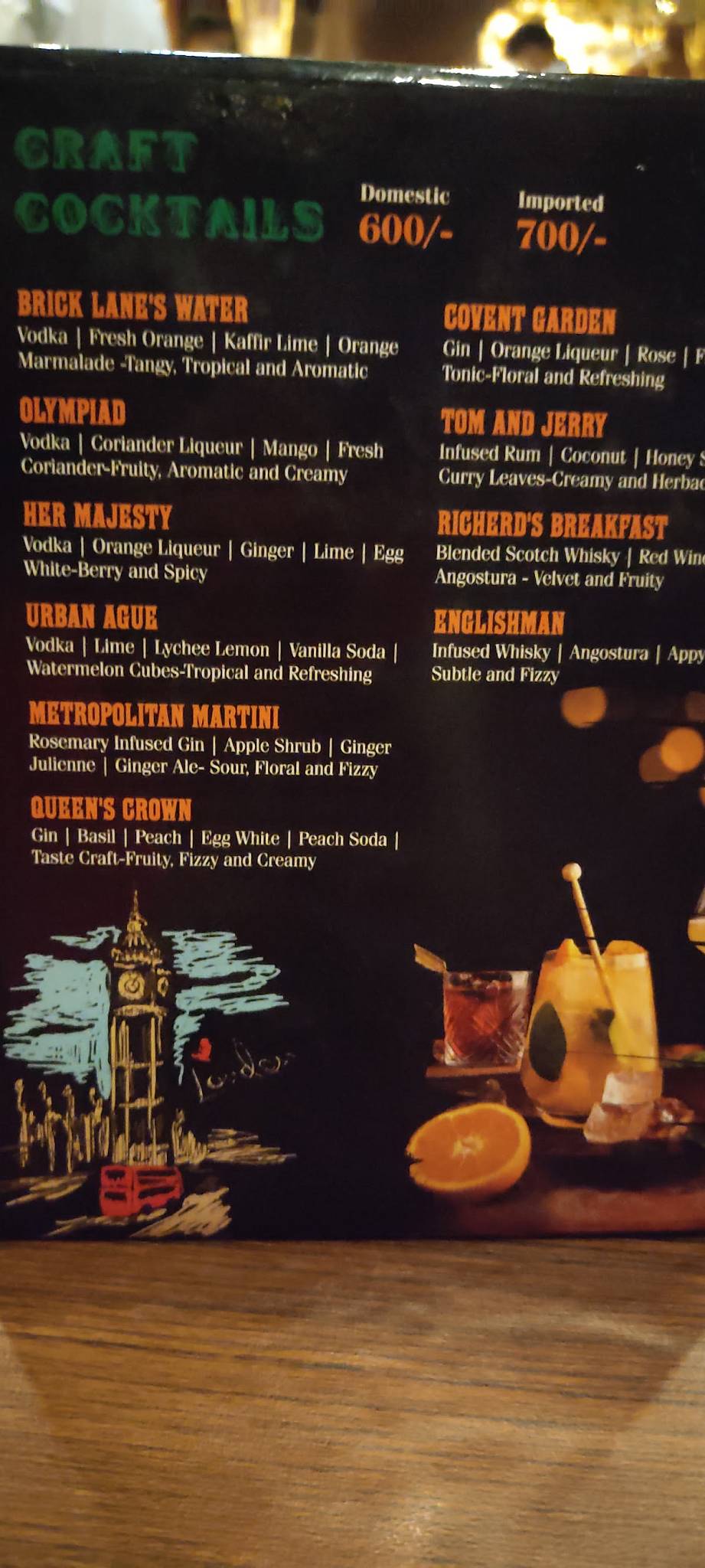 Menu at 10 Downing Street - Begumpet, Hyderabad, Tycoon
