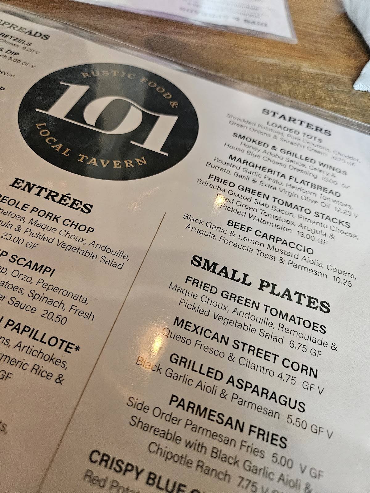 Menu at 101 Craft Kitchen pub & bar, Westerville, 817 Polaris Pkwy