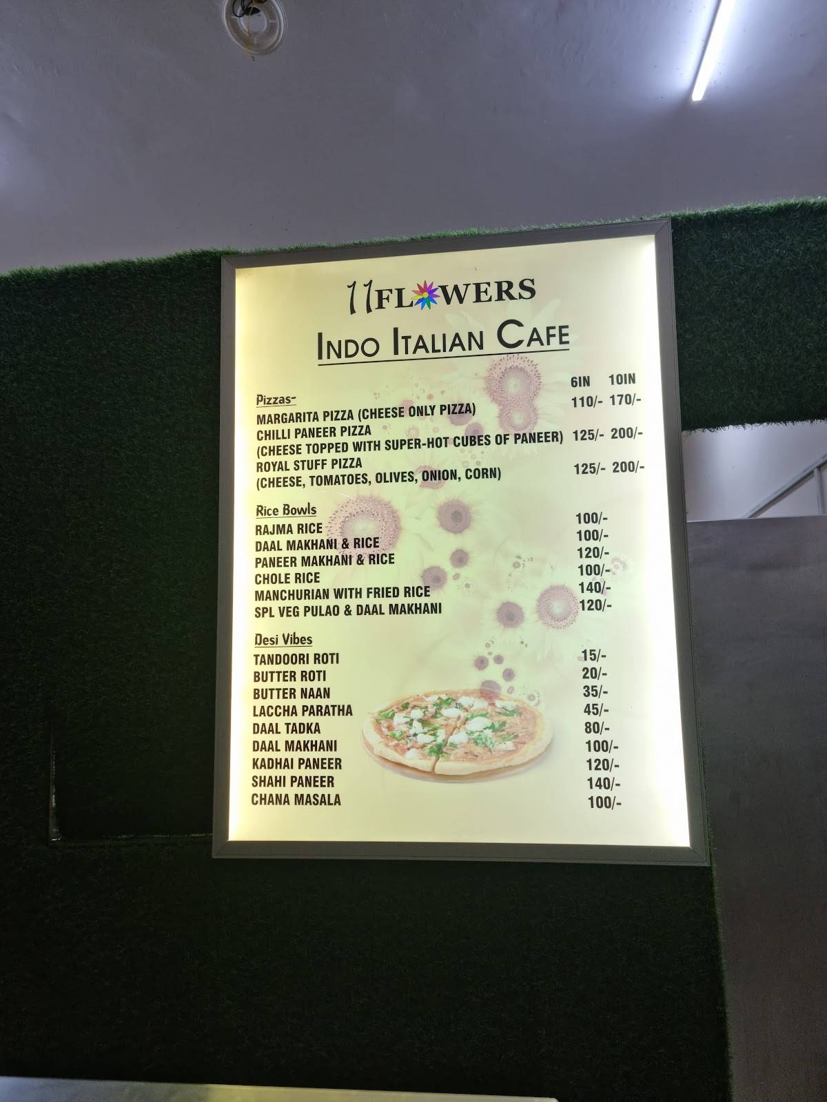 Menu at 11 Flowers Indo Italian Restaurant, Mathura
