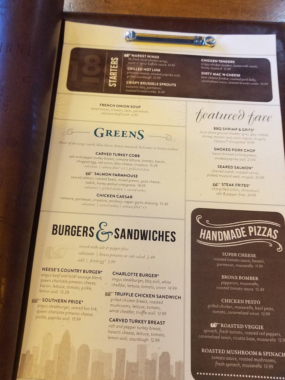 Menu at 1897 Market pub & bar, Charlotte, Josh Birmingham Pkwy