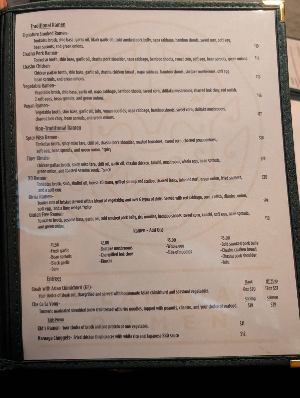 Menu at 2nd Language pub & bar, Evansville
