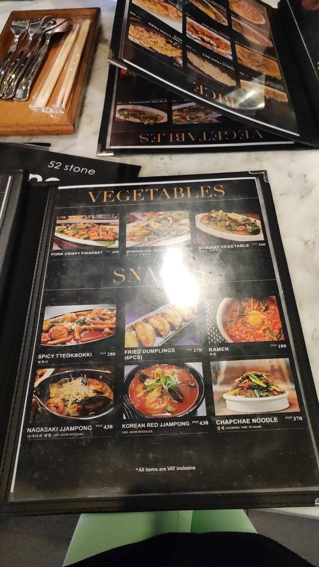 Menu at 52Stone Family Restaurant, Angeles, Fil-Am Friendship Hwy
