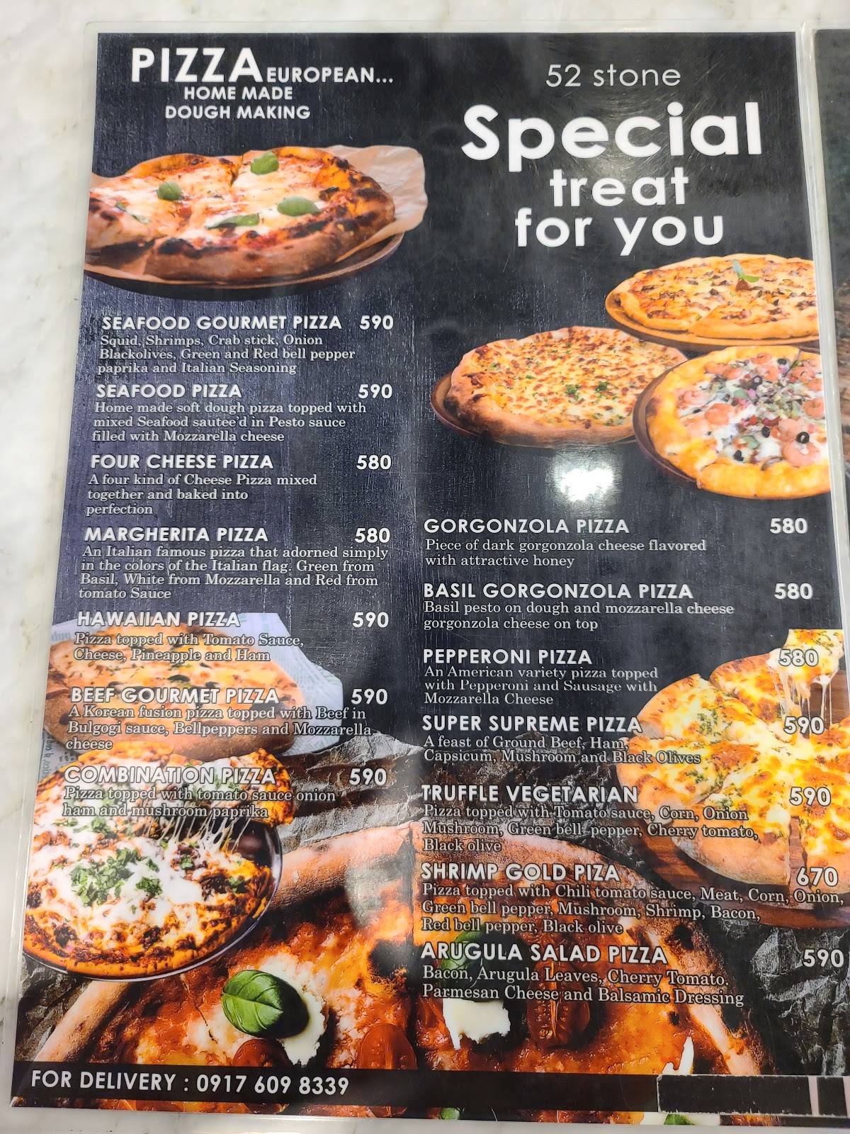 Menu at 52Stone Family Restaurant, Angeles, Fil-Am Friendship Hwy