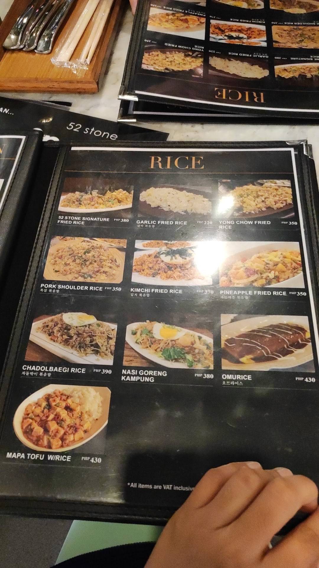 Menu at 52Stone Family Restaurant, Angeles, Fil-Am Friendship Hwy