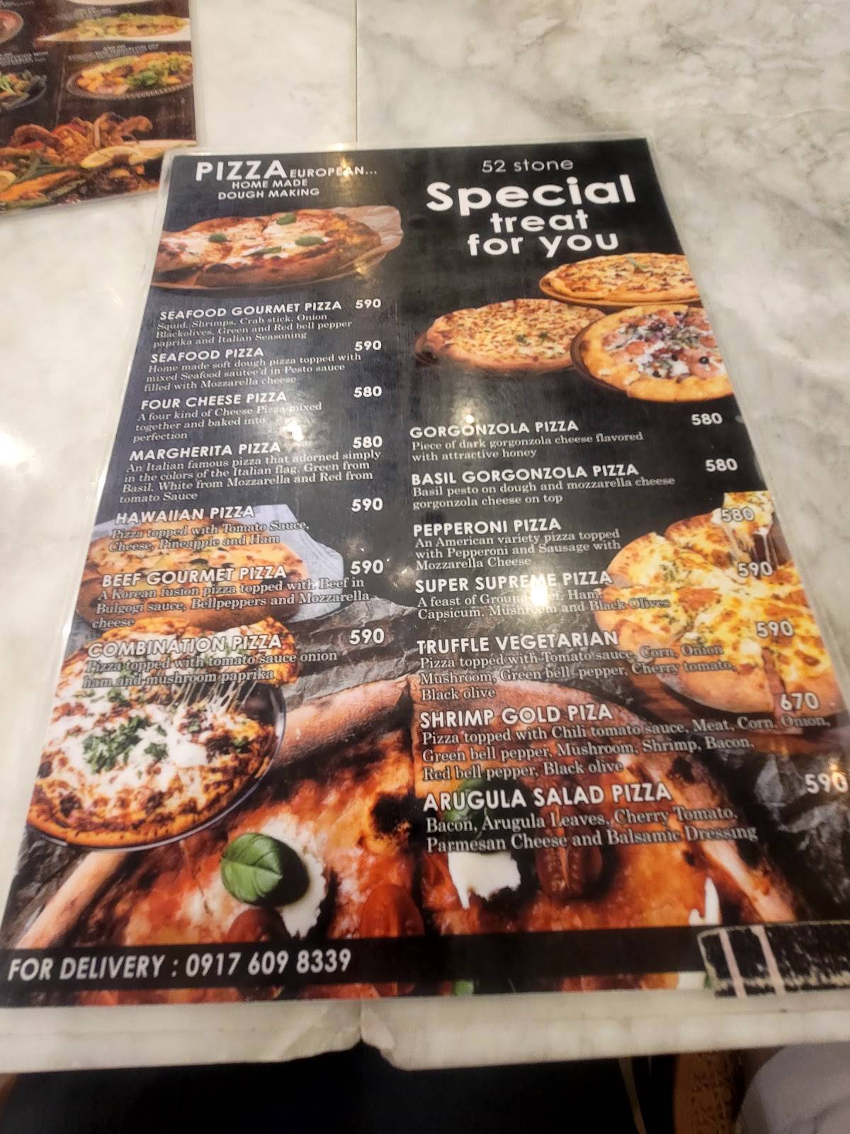 Menu at 52Stone Family Restaurant, Angeles, Fil-Am Friendship Hwy