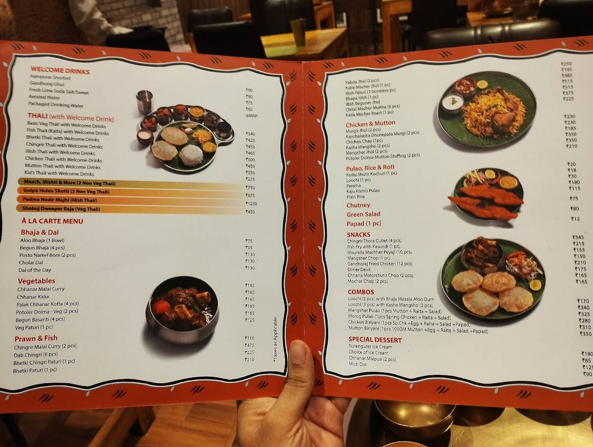 Menu at 6 Ballygunge Place : Thali (Swade Ahlade), Kolkata, 432/1