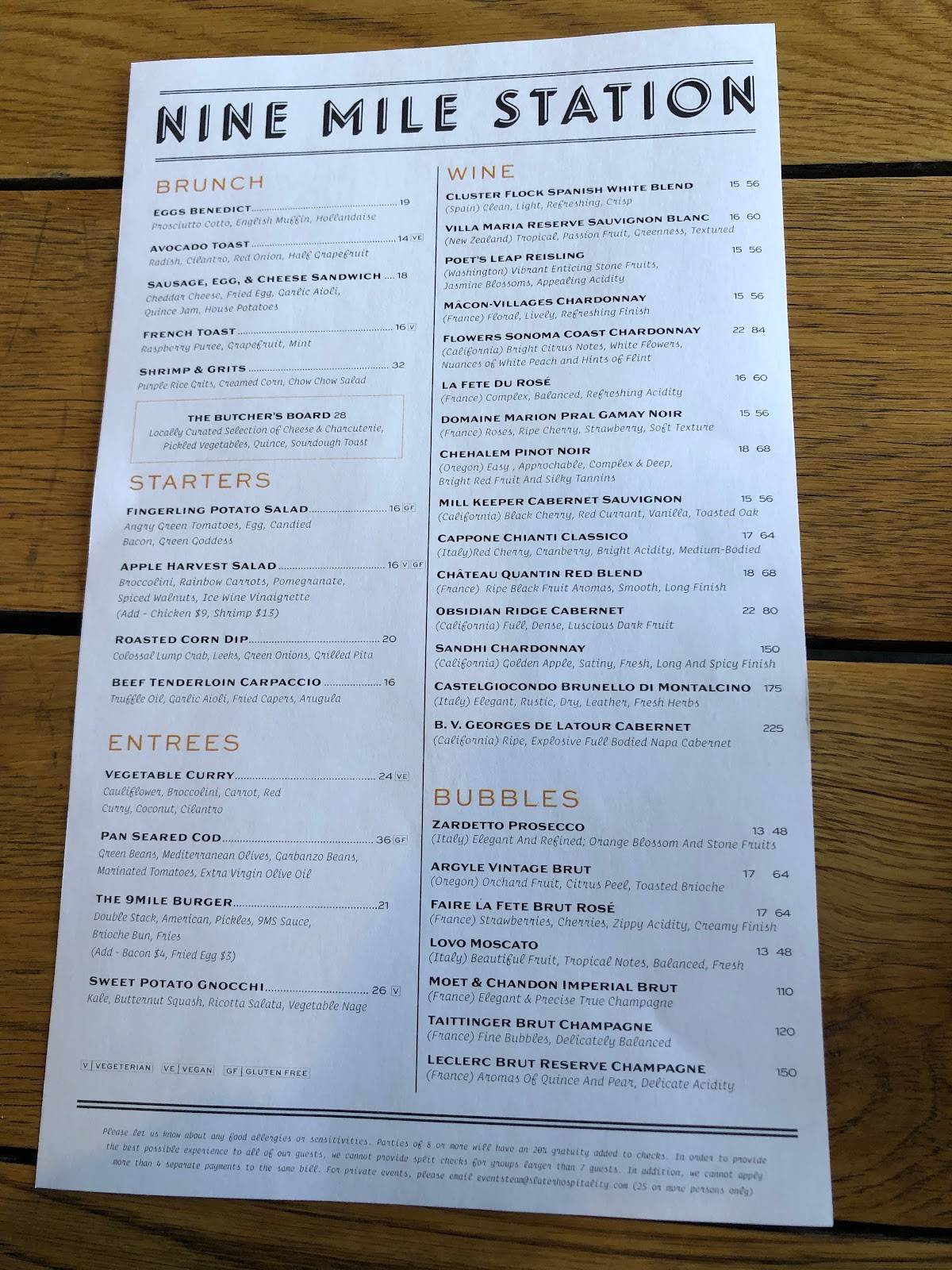 Menu at 9 Mile Station pub & bar, Atlanta, Ponce City Market