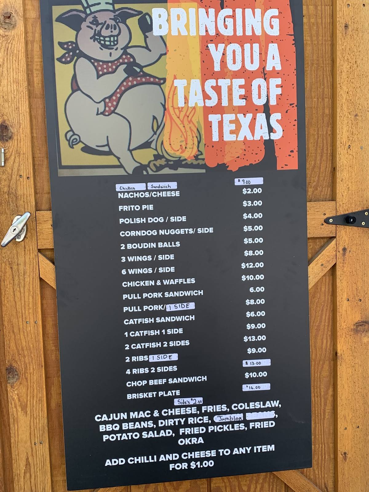 Menu at A Taste of Texas BBQ, Mountain Home