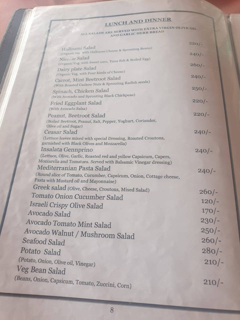 Menu at ABBA Restaurant & Everest German Bakery Varkala, Varkala