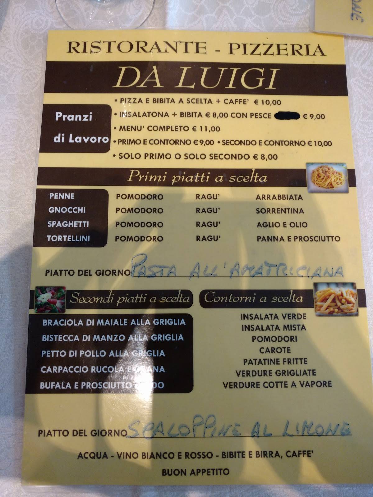 Menu at ALBERGO RISTORANTE PIZZERIA DA LUIGI, Ghedi