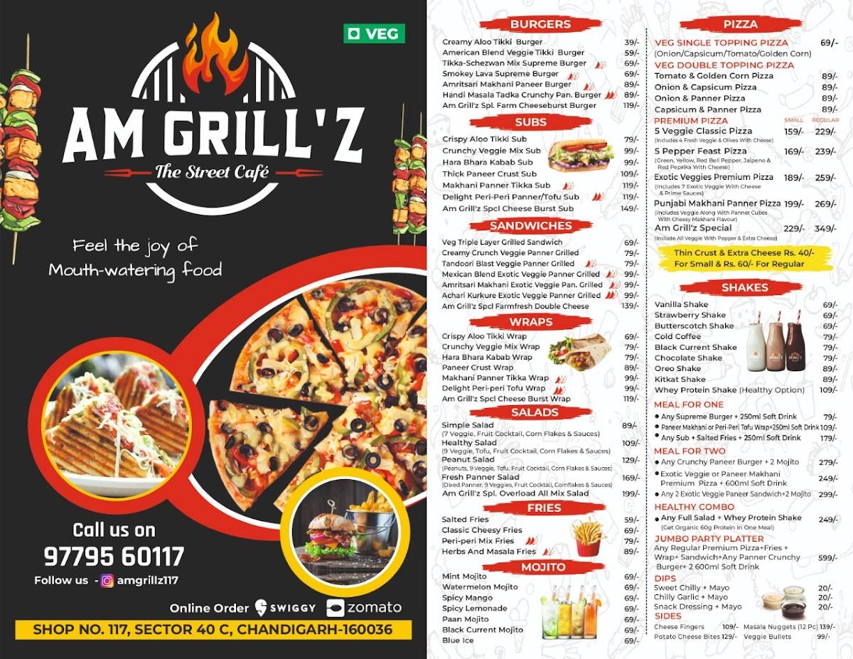 Menu at AM GRILL'Z, Chandigarh