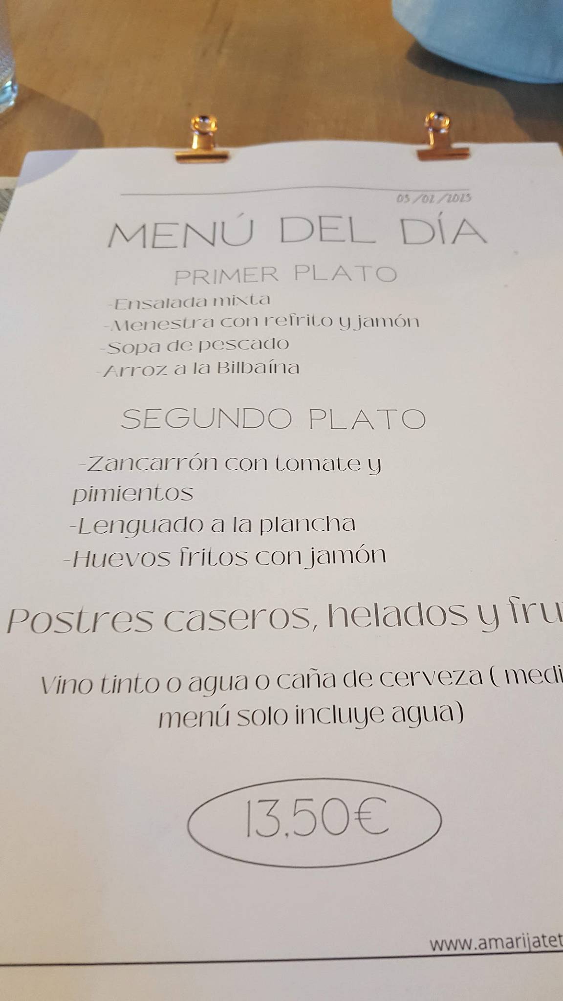 Carta del restaurante AMARI JATETXEA, Erandio