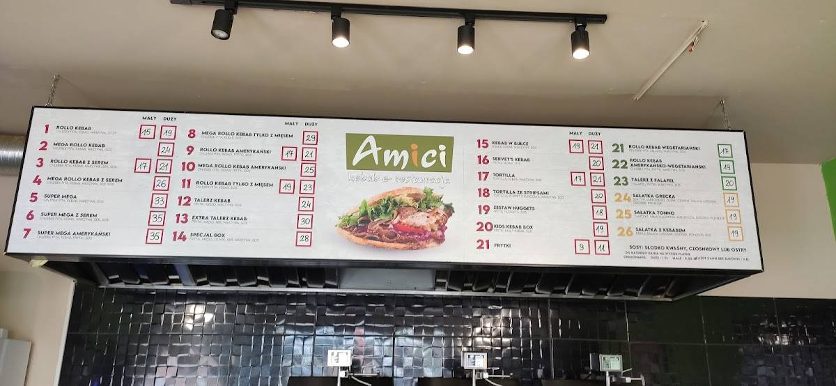 Menu at AMICI kebab& restauracja restaurant, Kęty