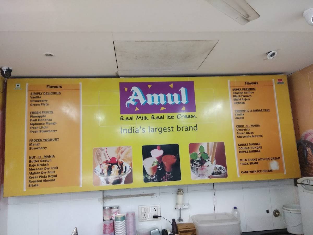 Menu at AMUL ICE CREAM PARLOR, Mumbai, SHOP NO. 3