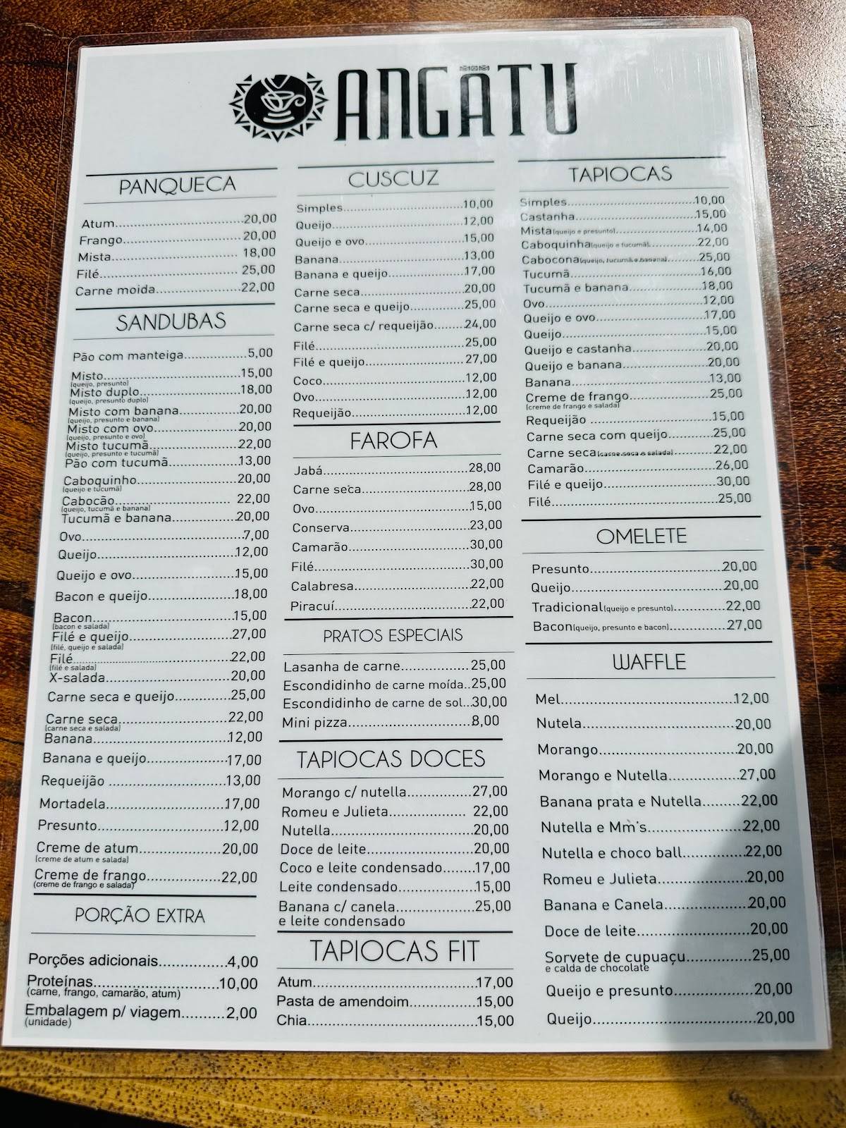 Menu em Angatu Café Unidade Centro, Manaus