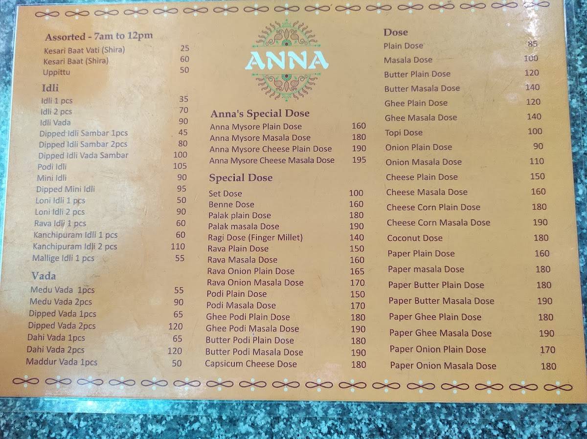 Menu at ANNA, Pune, 273