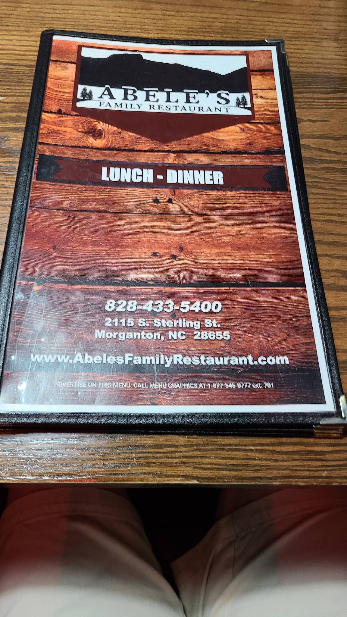 Menu at Abele's Family Restaurant, Morganton