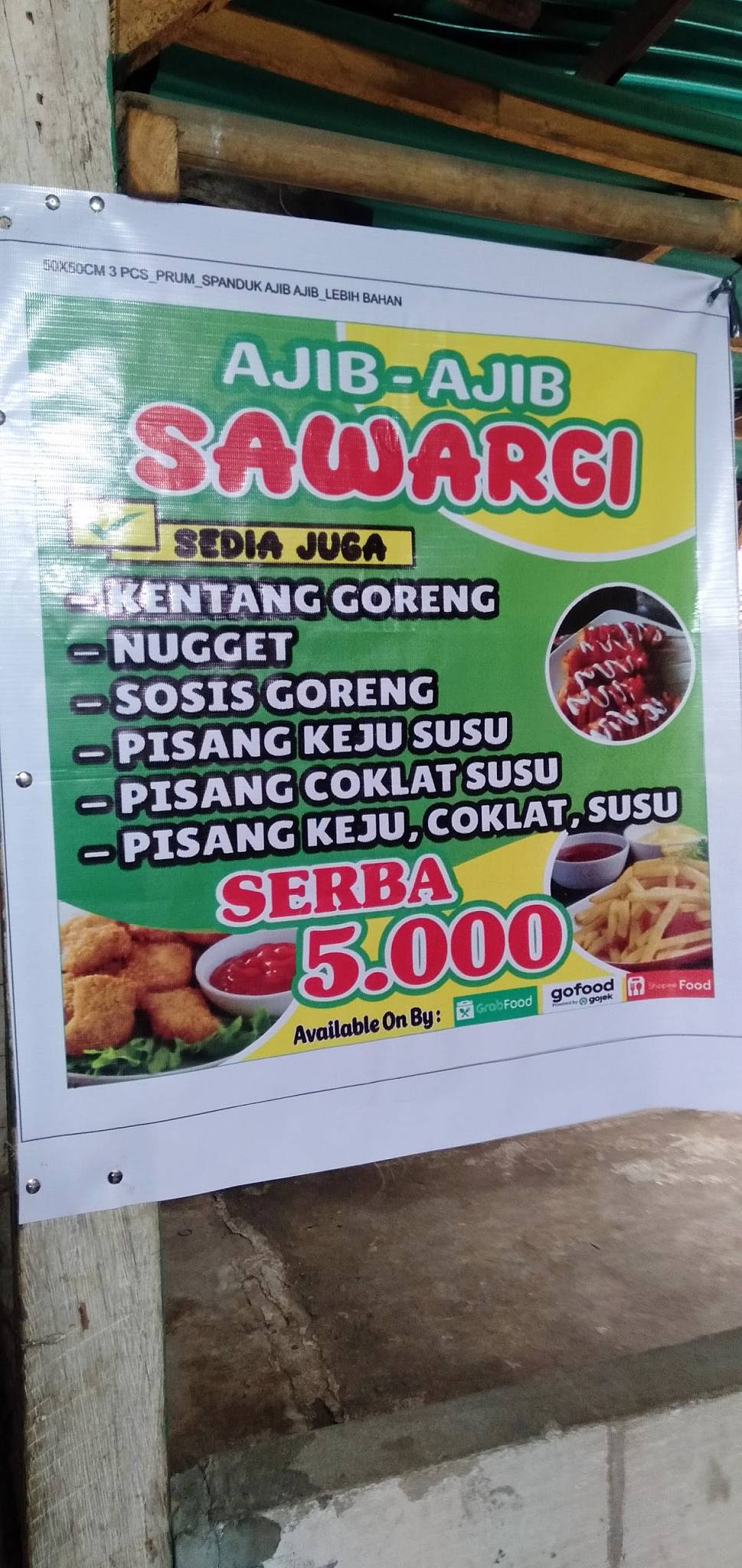 Menu at Ajib Ajib Seblak restaurant, Gunung Sindur