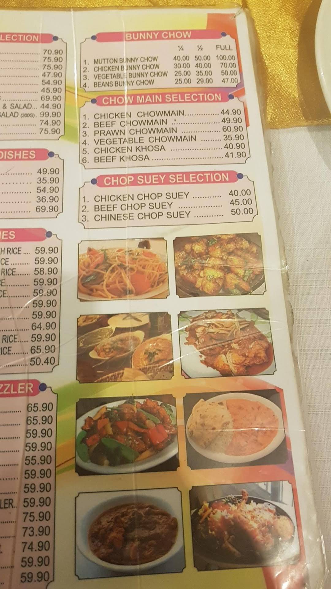 Menu at Al-Amin Restaurant & Take Aways, Centurion