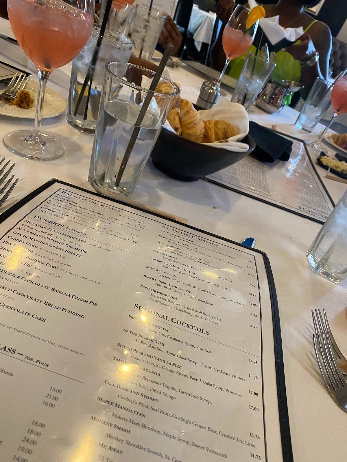 Menu at Al Biernat's Oak Lawn steakhouse, Dallas