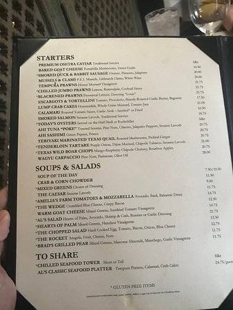 Menu at Al Biernat's Oak Lawn steakhouse, Dallas