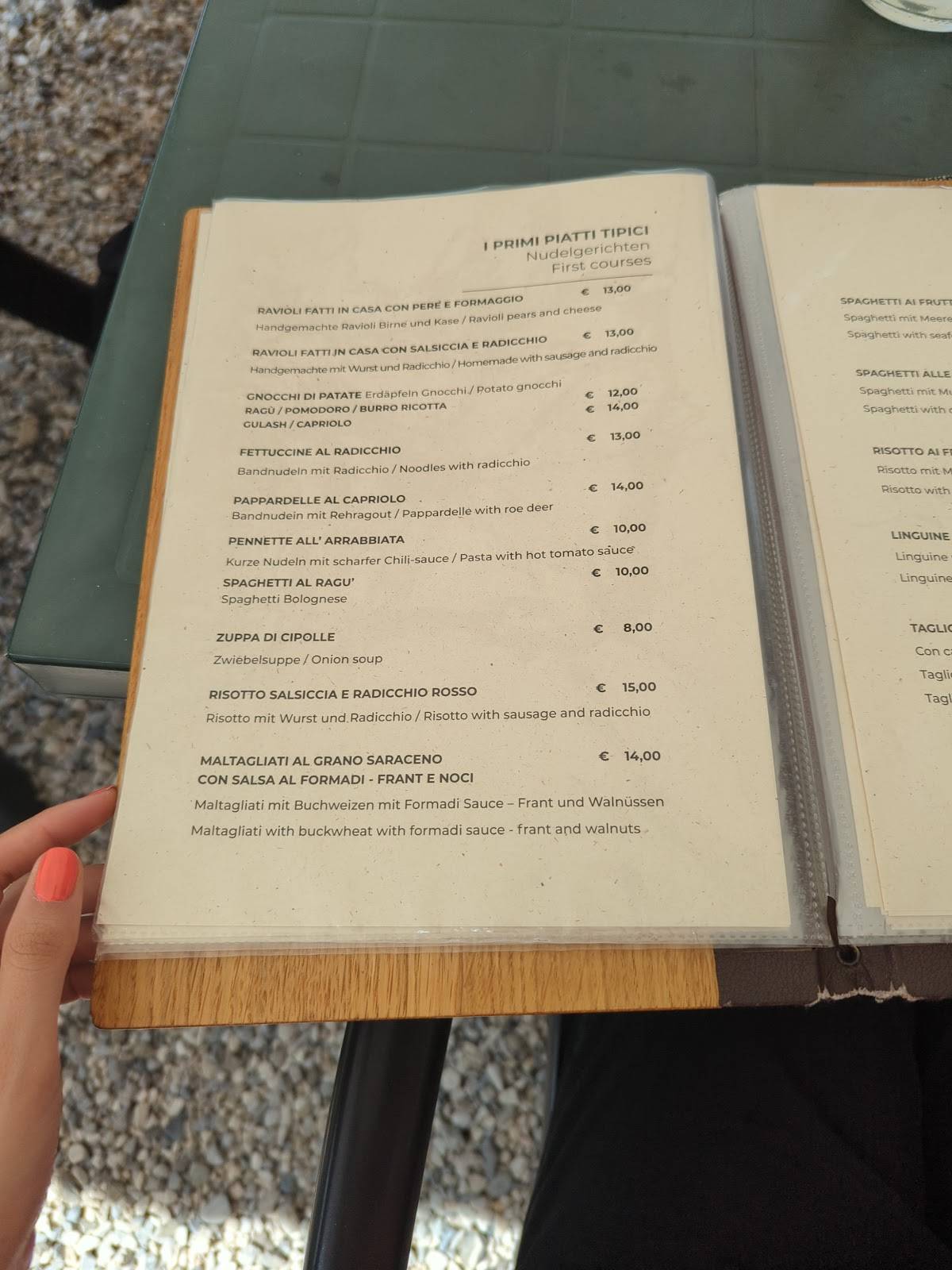 Menu at Al Vecchio Skilift restaurant, Camporosso In Valcanale