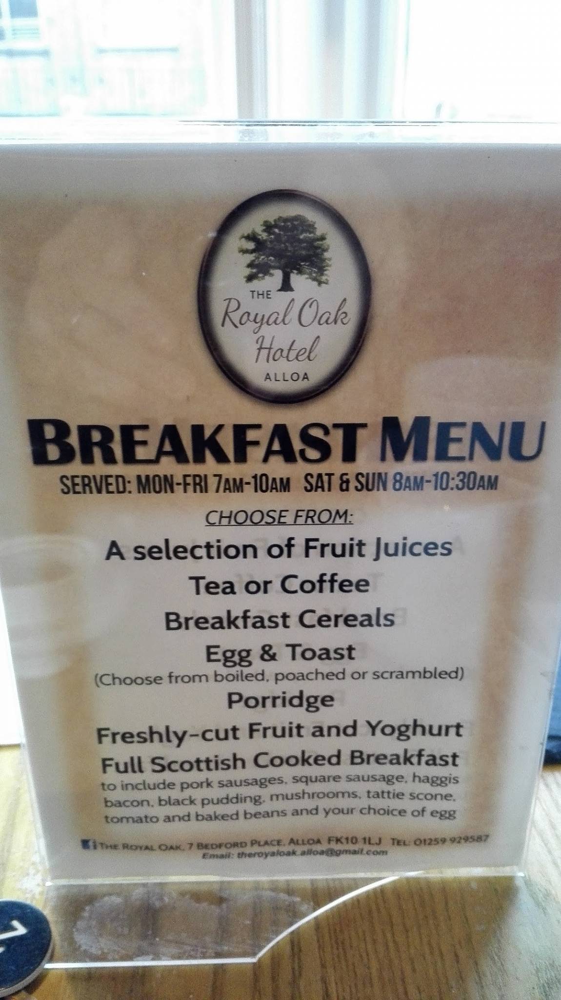 Menu at Royal Oak Alloa pub & bar, Alloa