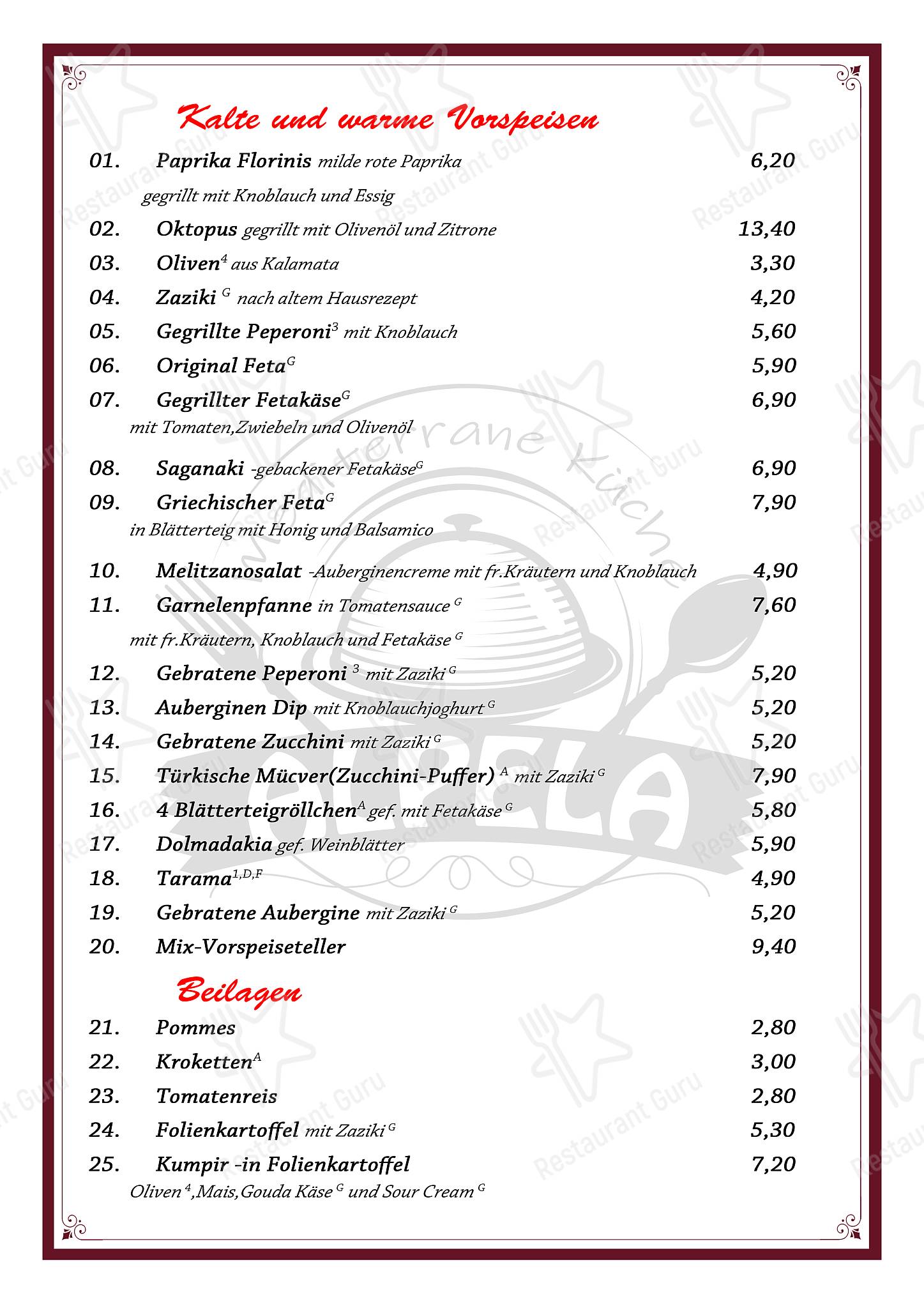 Speisekarte von Alpela Restaurant, Gehrden, Stadtweg 5A