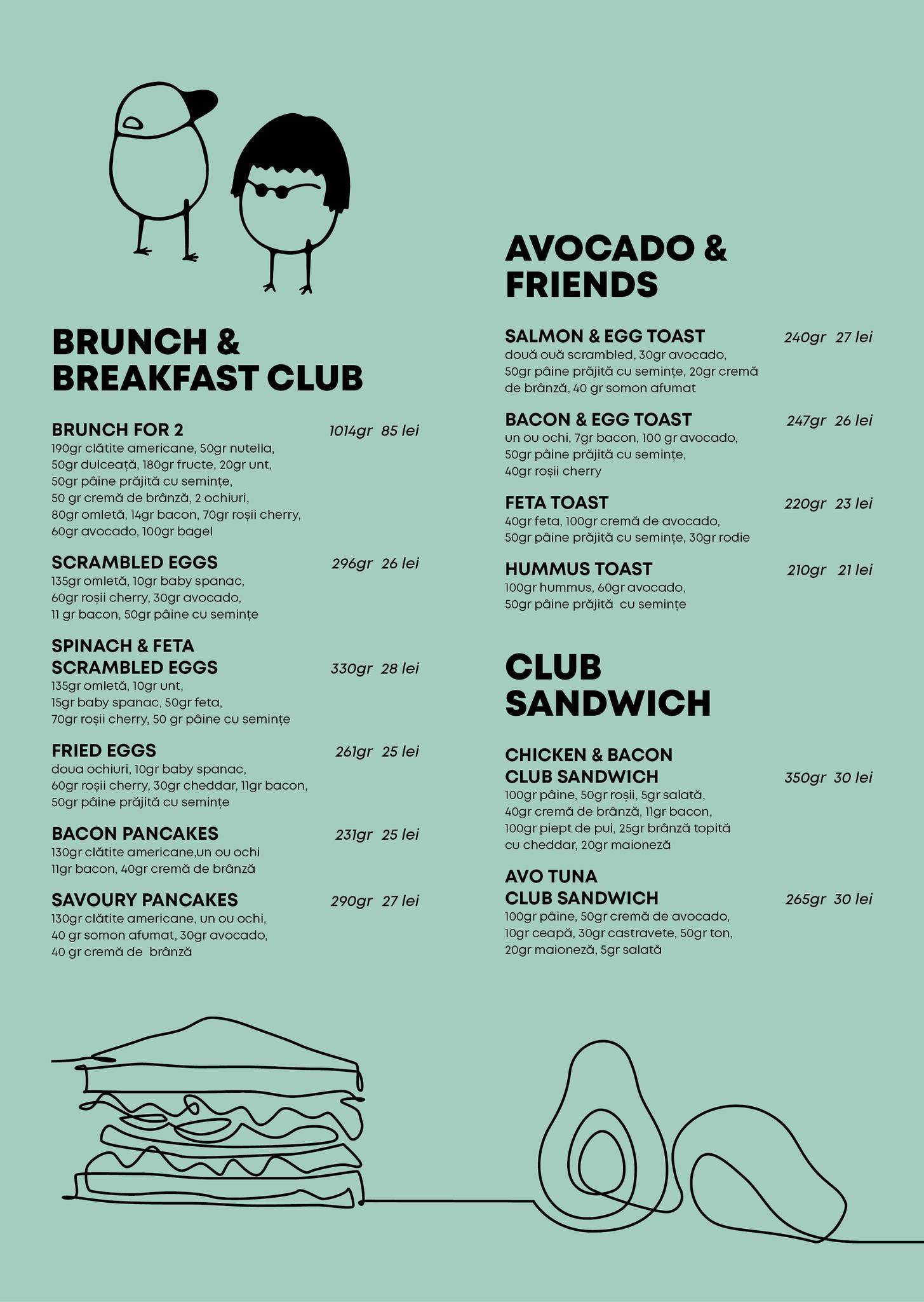 Menu at Altceva caffe, Bacău