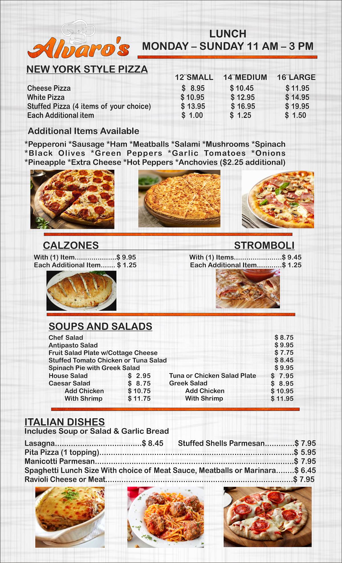 Menu at Alvaro's Family Restaurant, North Port
