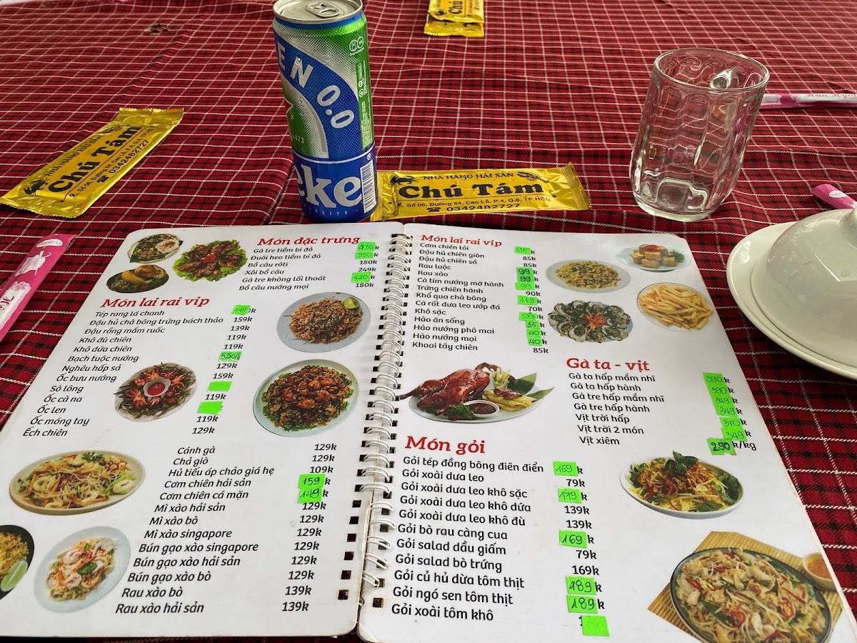 Menu at Ẩm Thực Chú Tám restaurant, Ho Chi Minh City