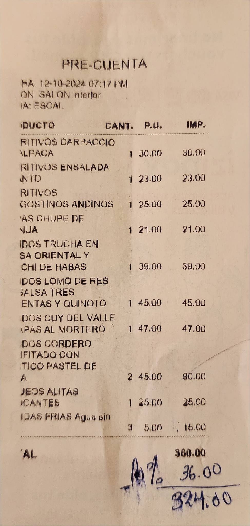 Menu at Amanto - Cocina Sagrada restaurant, Ollantaytambo