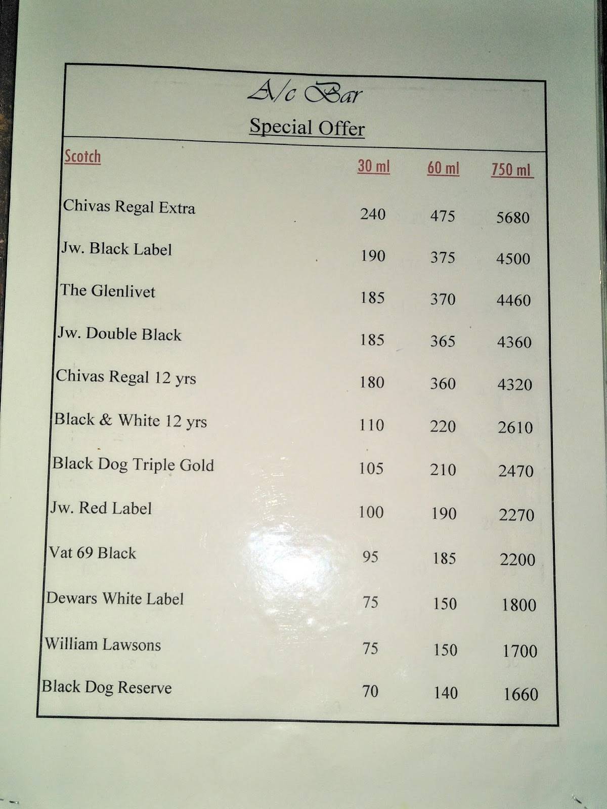 Menu at Amaravathi Family Restaurant & Bar, Hyderabad