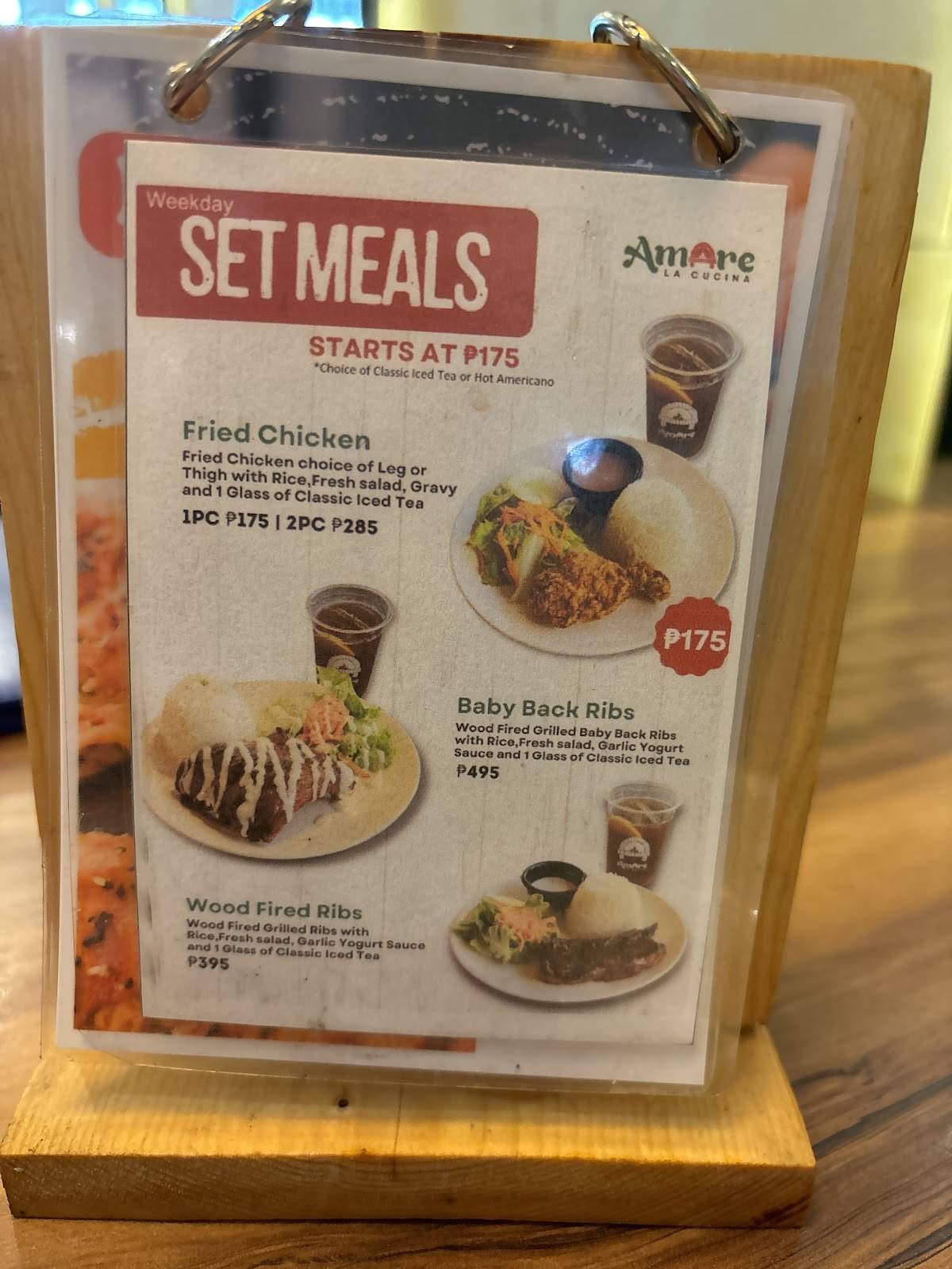 Menu at Amare La Cucina - SM Southmall restaurant, Las Pinas