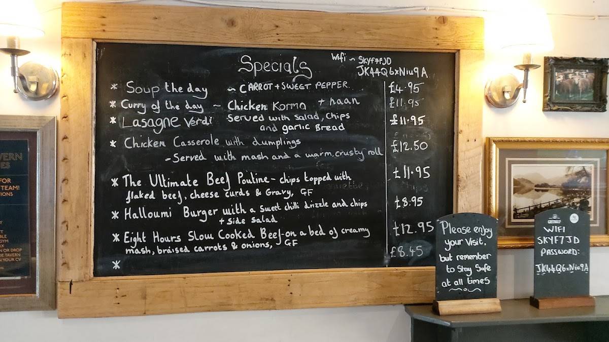 Menu at The Sportsmans, Ambleside pub & bar, Ambleside, Compston Rd
