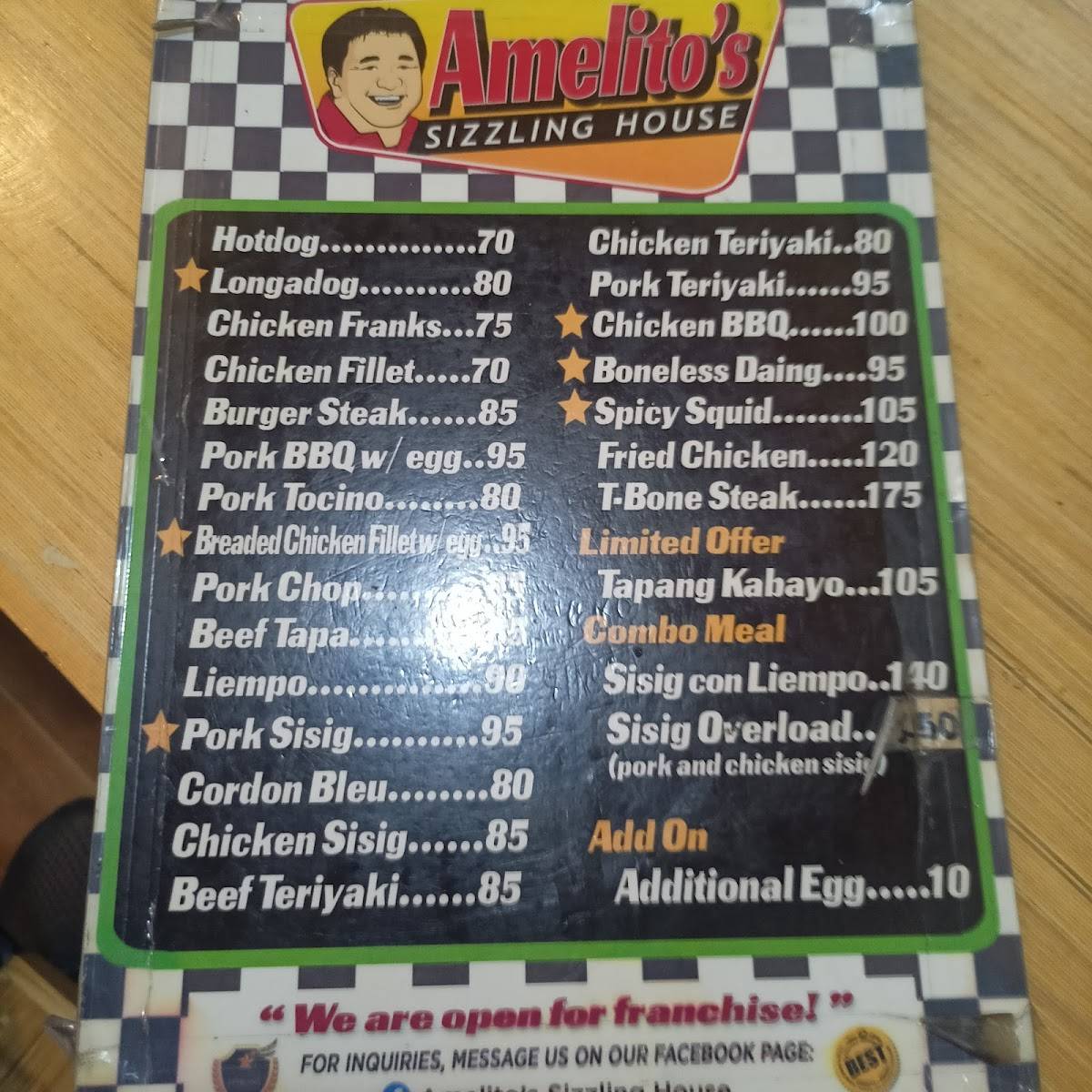 Menu at Amelito's Sizzling House Sta. Maria, Bulacan restaurant, Santa ...