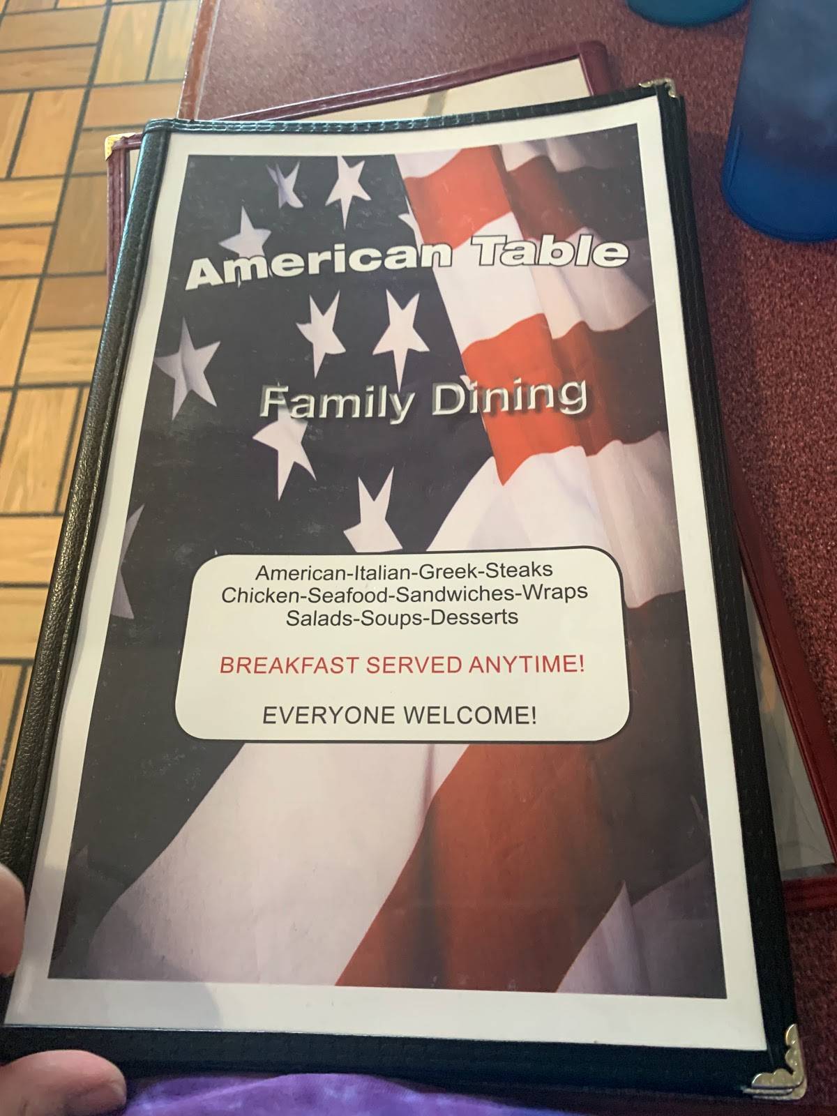 Menu at American Table Family Restaurant, Washington